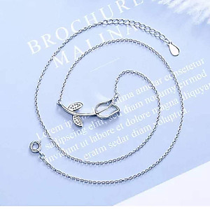 Tafeily Tulip Necklace Plated Silver Necklace Tulip Flower Necklace for Women and Girls (silver)