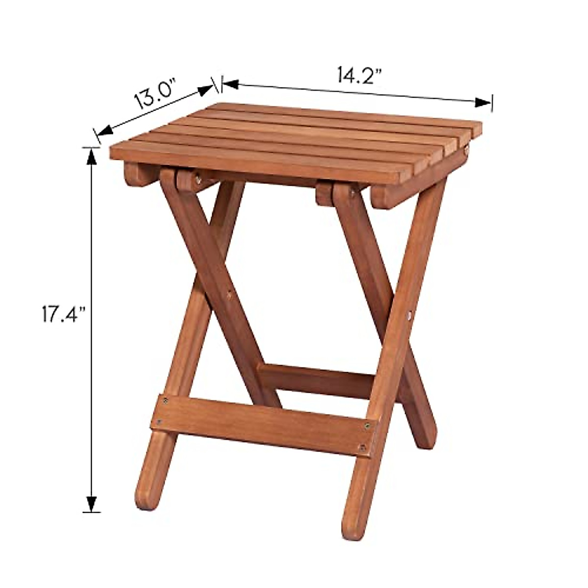 MoNiBloom Wood Folding Step Stool, Portable Foldable Household Stool Seat for Bathroom, Living Room, Garden, Brown