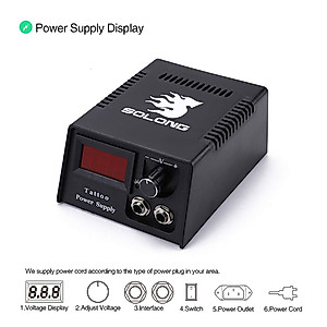 Solong Complete Tattoo Kit 4 Pro Machine Guns 54 Inks Power Supply Foot Pedal Needles Grips Tips Carry Case TK456-US