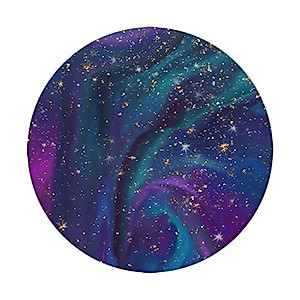 Galaxy Space in Blue Purple Cyan Green Yellow AEHP658 PopSockets PopGrip: Swappable Grip for Phones & Tablets