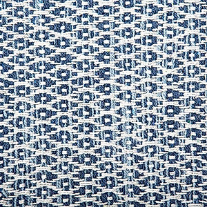 Contemporary Home Living 2' x 3' Steel Blue and White Diamond Cabana Recycled Yarn Rug