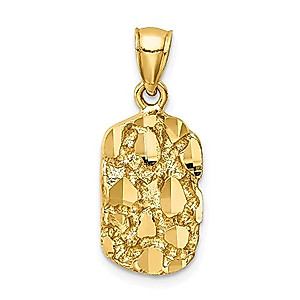 IceCarats 14K Yellow Gold Nugget Necklace Charm Pendant Only
