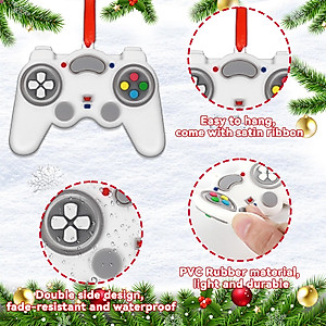 2024 Video Game Christmas Ornaments Personalized Video Game Controller Ornament for Gamer Lovers Customized Handwritten Christmas Tree Hanging Ornament Gifts Reusable PVC Rubber First Keepsake 2PC