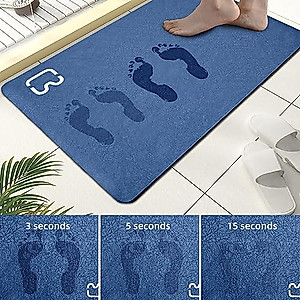 GHFSDO Diatomaceous Earth Bath mat Bathtub mat Fast Drying Non-Slip Shower Mat Bath Stone Mat Super Absorbent Bathroom Floor Mat, Machine Washable, Rectangle (15.7" x 23.6", Black)