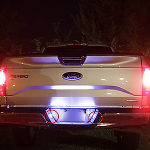Xinctai 2PCS LED License Plate Light Lamp for 2015 2016 2017 2018 2019 2020 2021 Ford F150, 2017- up Ford Raptor Trucks, Clear Lens, Super White 6000K LED Lights