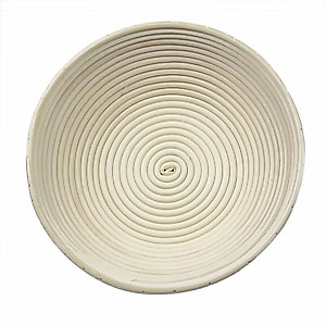 10 Inch Round Banneton Bread Proofing Basket 2 pcs Natural Rattan Cane Brotform Handmade& Linen Liner Cloth