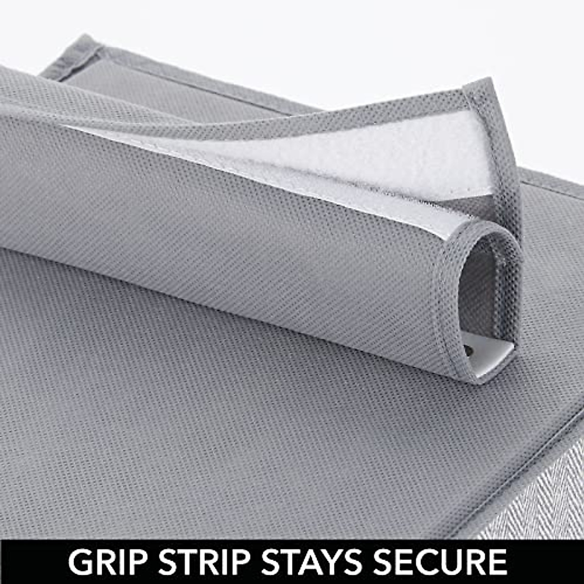 mDesign Soft Fabric Over Closet Rod Hanging Storage Organizer with 7 Shelves and 3 Removable Drawers for Child/Kids Room or Nursery - Herringbone Print, 2 Pack - Gray