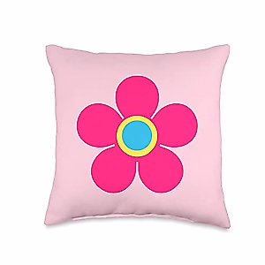 Bimbo Aesthetic Y2K Pink Mcbling Trashy 2000s Bimbo Aesthetic Cyber Y2K Flower Cute Babygirl Mcbling 2000s Throw Pillow, 16x16, Multicolor