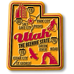 Utah Premium State Magnet by Classic Magnets, 1.9" x 2.3", Collectible Souvenirs Made in The USA