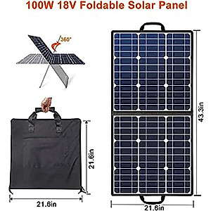 100W 18V Portable Solar Panel 5V USB Flashfish Foldable Solar Cells Battery Charger Folding Outdoor Power Supply Camping Garden (Color 50W) (100w) (50w)