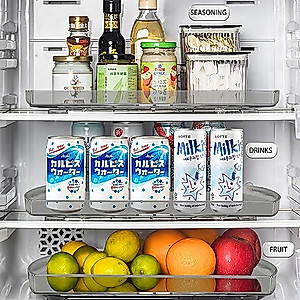 Lazy Susan Storage Turntable for Refrigerator, 16.5'' Transparent Swivel Fridge Lazy Susan Turntable Organizer, Lazy Susan Turntable for Fridge, Pantry, Cabinet, Dining Table, Kitchen (Clear)