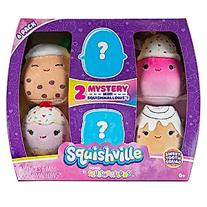 Squishville by Original Squishmallows Sweet Tooth Squad Plush - 2-Inch Bernice, Chanel, Cinnamon, Carmelita, Maya & Clara Plush - Toys for Kids