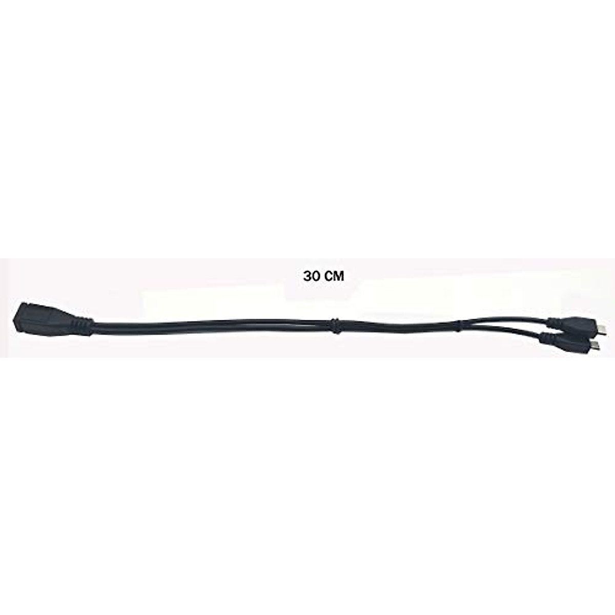 Traovien Micro USB Splitter Cable, Micro USB 1 Female to 2 Male Y Splitter Extension Charge Cable for Galaxy S5 i9600 S4 I9500 Note2 (0.3m/12inch 1Pcs)