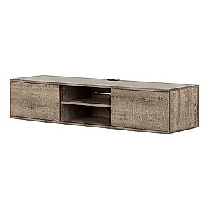 South Shore Agora Wall Mounted Media Console, Weathered Oak