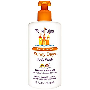 Fairy Tales Sunny Days Chlorine Removal Body Wash, For All Age Swimmers | After Swim Chlorine, Salt And Sunscreen Removal | No Harsh Chemicals or Toxins | Easy to use Pump - 16oz