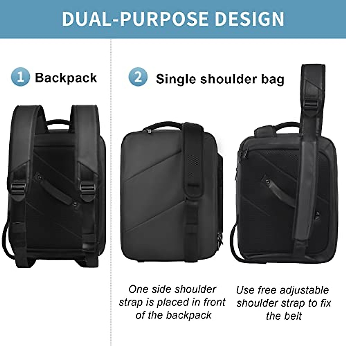 Cwatcun Professional Camera Backpack - Waterproof DSLR/SLR/Mirrorless Camera Case - Compatible with Sony, Canon, Nikon - Ipad, 15.6in Laptop, Tripod Accessories - Black