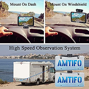 AMTIFO Wireless Backup Camera Car HD 1080P WiFi Rear View System 7 Inch Monitor Kit Truck Camper RV Hitch Auto License Plate Back Cam W70