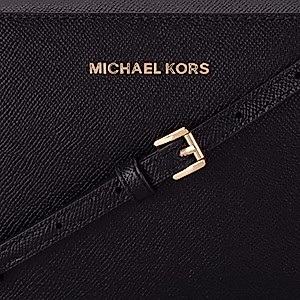 Michael Kors Women's Jet Set Crossbody Leather Bag, Black, Large