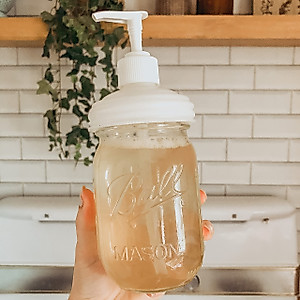 reCAP Mason Jar Pump Lid Soap and Condiment Dispenser | Regular Mouth | Natural | Made in The USA | Leak-proof | Freezer-proof