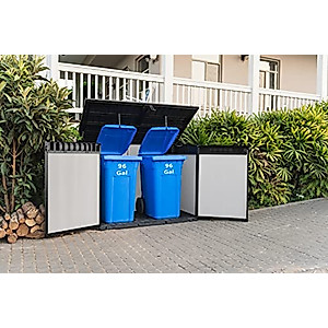 Keter Premier Jumbo 6.2 x 4.3 ft. Outdoor Resin Horizontal Storage Shed for Outdoor Yard and Garbage Bin Storage