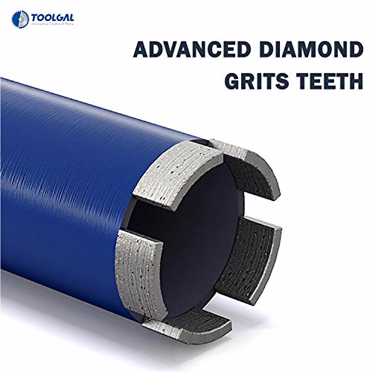 TOOLGAL Diamond Core Drill Bit 2" for Masonry - Wet Drilling of Concrete/Reinforced Concrete - Laser Welded Diamond Segmented - 11/4" UNC for Fixed or Hand-held core Drilling Machines