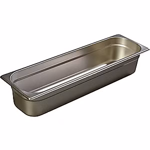 Carlisle FoodService Products CFS 60700HL4 DuraPan Light Gauge Stainless Steel Long Half-Size Food Shotgun Pan, 4" Deep (Pack of 6)