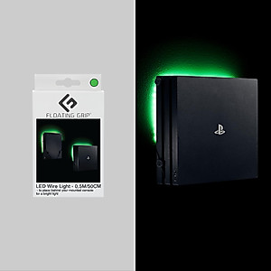 USB LED Light Strip by FLOATING GRIP - Mood Lighting Accent & Gamer Decor for Game Rooms - Fits on PlayStation or XBOX - Adhesive Strips, Easy Installation & Removal (0.5 Meter, Green)
