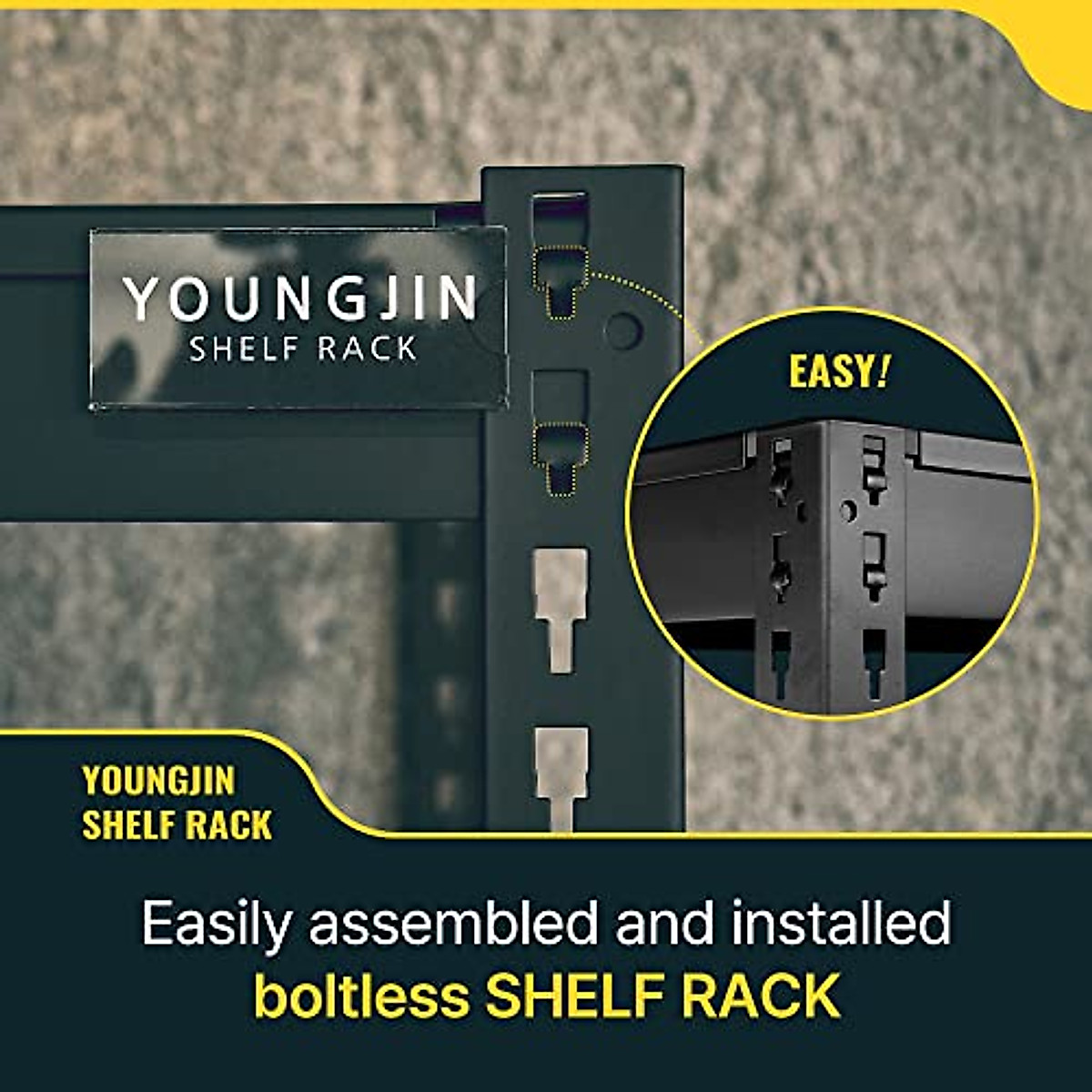 YOUNGJIN SHELF RACK Full-Metal 35.4” W x 15.7” D x 70.8” Heavy Duty 5-Tier Storage Shelving Unit