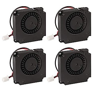 4PCS 3D Printer Cooling Fan 4010 Cooling Fan Quiet Oil Bearing Turbo with 2 Pin Terminal for Hotend Extruder Heatsinks Makerbot MK7 MK8 CPU Chip Arduino (4PCS, 5V(4010 Turbo))