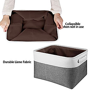 Awekris Large Storage Basket Bin Set [3-Pack] Storage Cube Box Foldable Canvas Fabric Collapsible Organizer With Handles For Home Office Closet Toys Clothes Kids Room Nursery