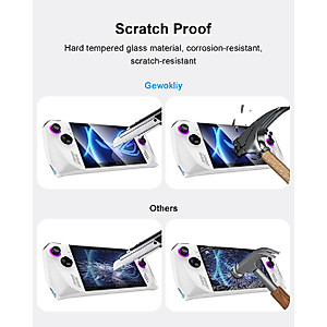 GEWOKLIY 2 Pack Screen Protector For ASUS ROG Ally handheld 7-Inch 2023, Transparent Ultra HD, Anti Glare Tempered Glass, Anti-Scratch, Anti-Fingerprint