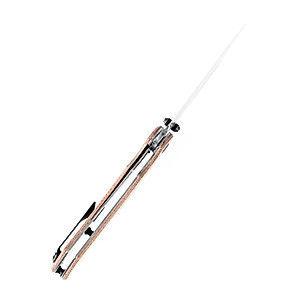 KANSEPT Pretatout Pocket Knives 8.3in Folding Knife with Stonewashed 154CM Blade, Brown Micarta Handle, Pocket Tactical Knife for Men Women, Envelope Opener with Thumb Stud T1032A3