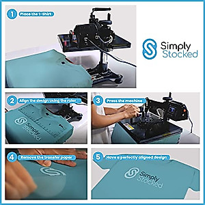 Simply Stocked Tshirt Ruler Guide for Vinyl Alignment - 4 Pcs of PVC T Shirt Rulers to Center Designs for Heat Press - 17.5, 16, 12 and 10 Inch Guides for T-Shirts of All Sizes (Transparent)