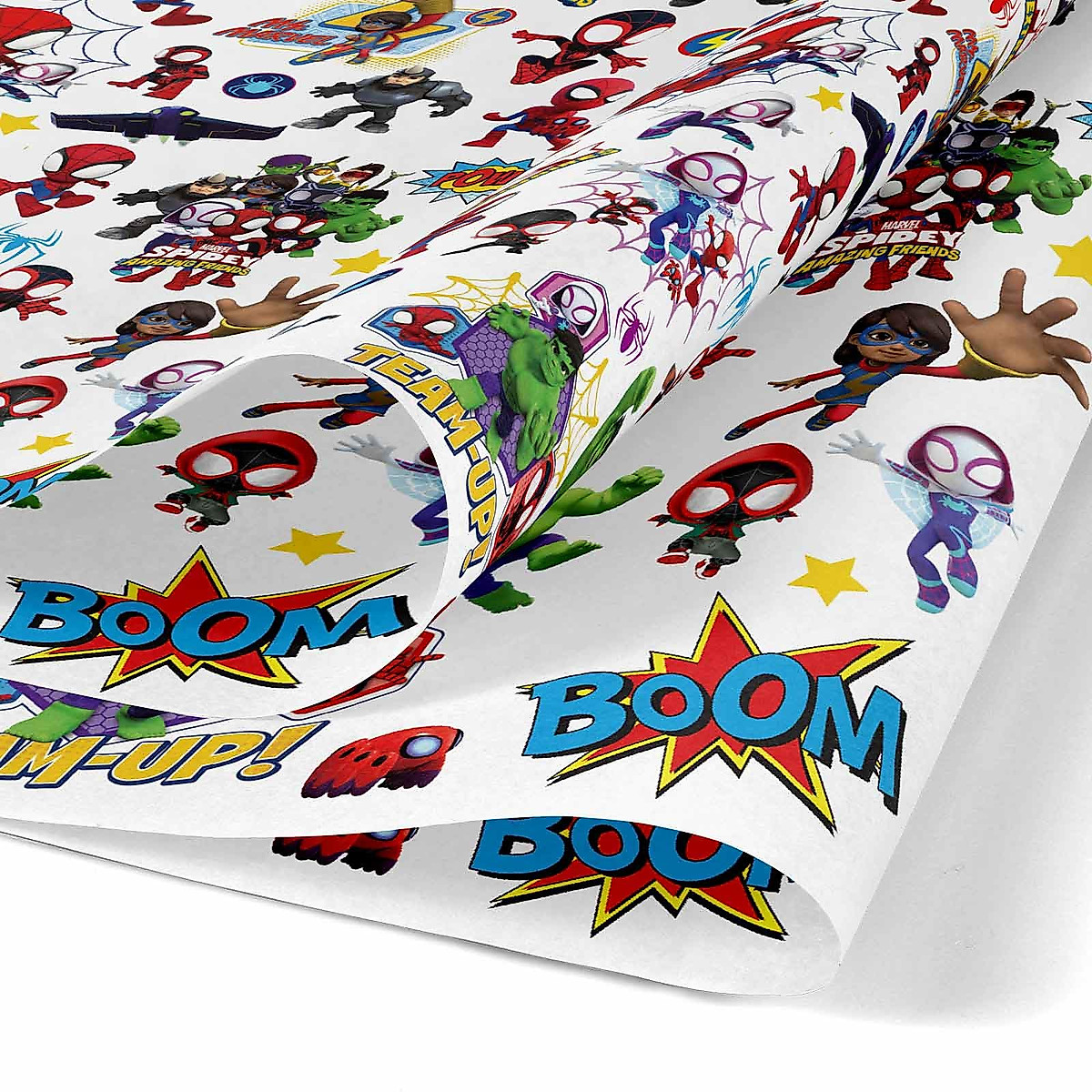 5 Pcs Spidey Wrapping Paper Spidey and His Amazing Friends Gift Wrap Bulk Art Paper Folded Flat for Baby Shower Spidey and His Amazing Friends Birthday Party Decorations Wedding DIY Crafts Gift