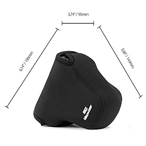 MegaGear Ultra Light Neoprene Camera Case Compatible with Olympus OM-D E-M1 Mark III, E-M1 Mark II (12-40mm), Black (MG1070)
