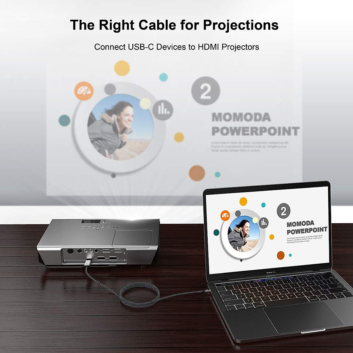 USB C to HDMI Cable (4K@60Hz), NITASA 6ft USB Type C to HDMI Cable(Thunderbolt 3 Compatible) for MacBook Pro 2017 2018 2019, iPad Pro/MacBook Air 2018 2019, Surface Book 2, iMac, ChromeBook, Galaxy S9