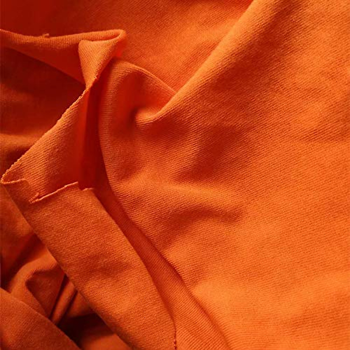 Orange Stretch Spandex T Shirt Knit Fabric Solid Cotton Spandex Knitting Jersey by The Yard Craft Fabric by Yard DIY Sewing Hobby Fabric for T-Shirt (Vermillion Orange, 1 Yard)