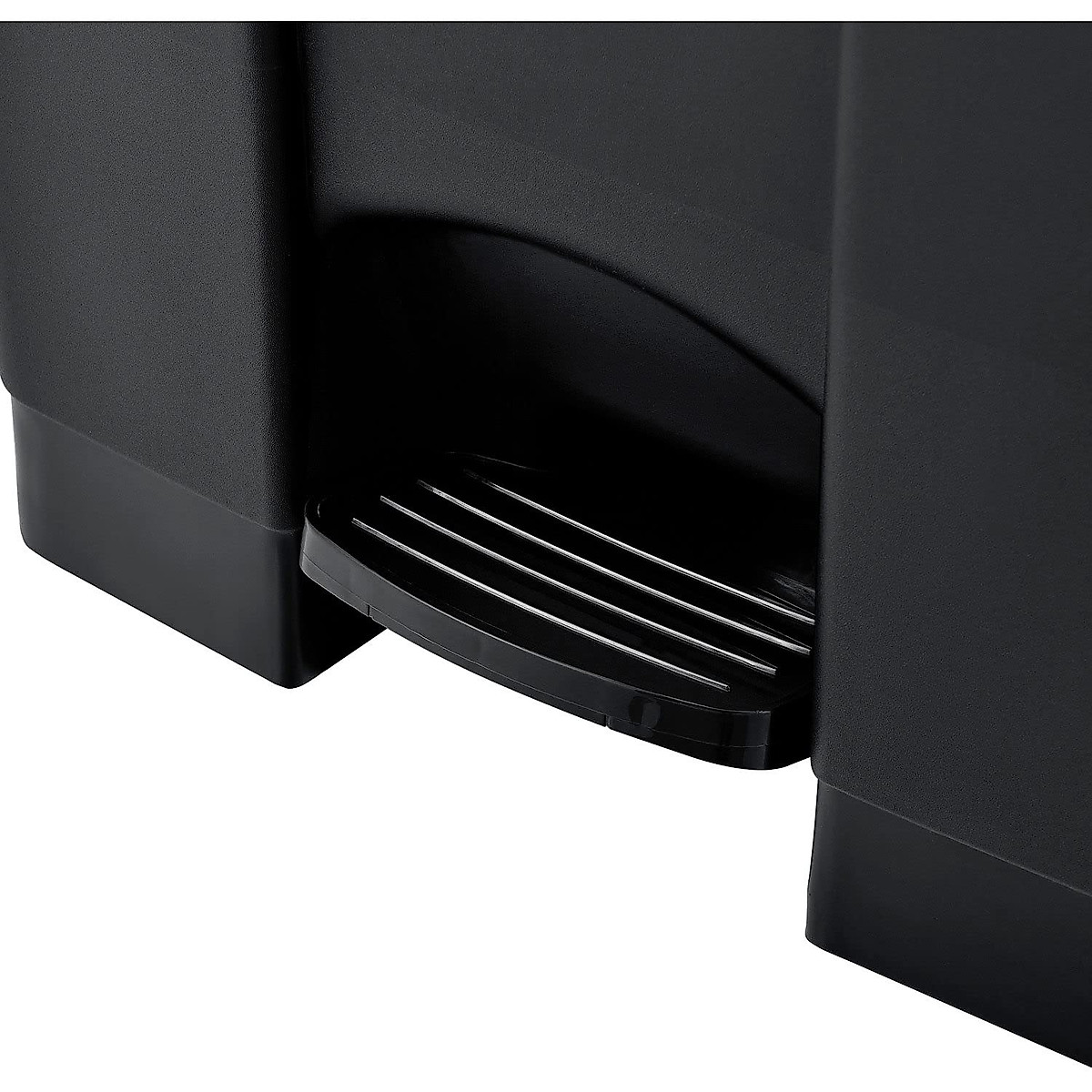 Global Industrial Plastic Rectangular Step On Trash Can, 23 Gallon, Black