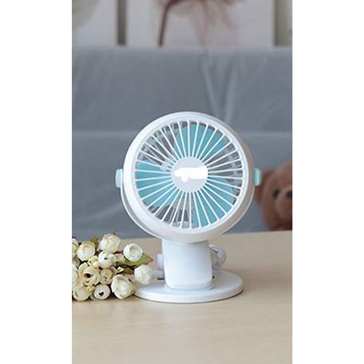 Baby Stroller Mini Battery Operated Clip Fan,Small Portable Fan Powered by Rechargeable Battery or USB Desk Personal Car Gym Workout Camping (Black) (Table Fan-Black)