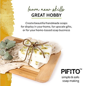 Pifito Melt and Pour Soap Base Sampler (7 lbs) │ Jojoba Oil, Sweet Almond Oil, Mango Butter, Apricot Kernel Oil, Grapeseed Oil, Oatmeal, Clear (1lb ea) │ Glycerin Soap Making Supplies