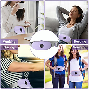 kissleaf Protable Heating Pad for Period Cramps,Cordless Menstrual Heating Pad with 3 Heat Levels and 3 Vibration Massage Modes, for Period Pain,Best Gifts for Her, Women and Girl (Purple)