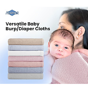 Little Pipers Deluxe 100% Natural Cotton Birdseye Cloth Diapers for Babies - Absorbent Cloth Diapers Burp Cloths - Pink - 6 Pack