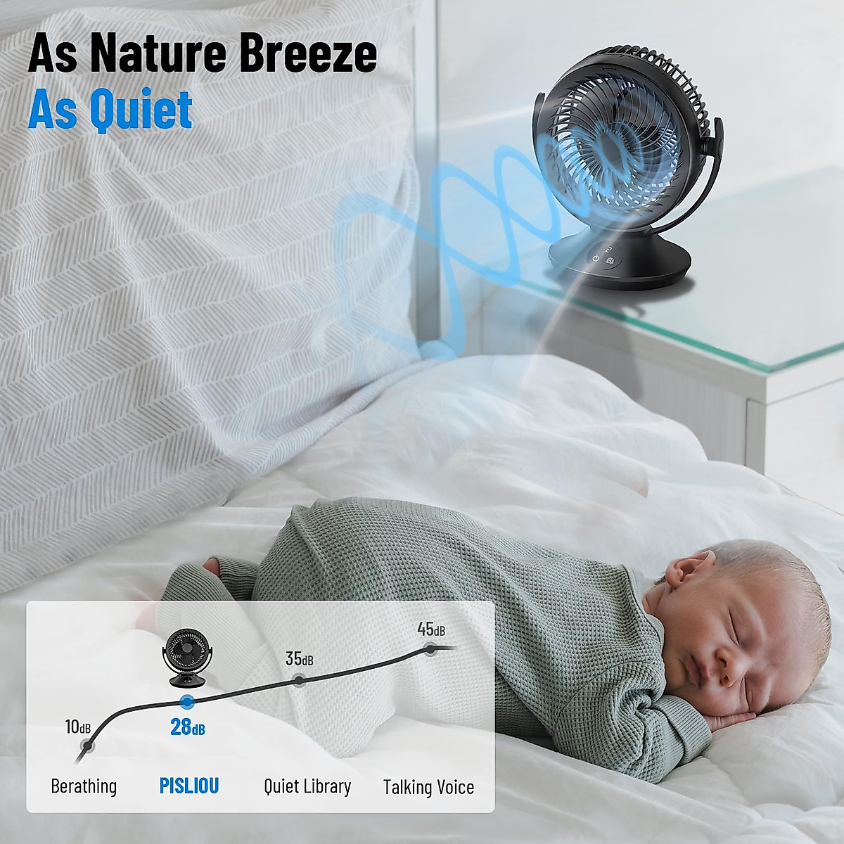 PISLIOU 12000mAh Rechargeable Desk Fan,Portable Air Circulator Fan-6 Speeds,Timing, 360° Tilt,90° Oscillating Table Fan,Small Quiet Cooling Fan for Bedroom Home Office Outdoor Battery Operated Fan