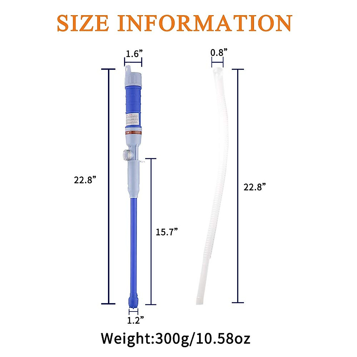 Hhobake Liquid Transfer Pump, Battery Operated Siphon Oil Water Fuel Pump with Bendable Suction Tube, Multi-Function Portable Pump for Liquids at 2.3 Gal/Minute