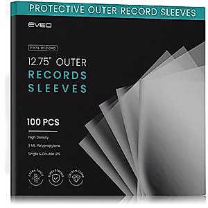 100 Record Sleeves for Vinyl Record- Crystal Clear and high-Quality Vinyl Record Storage Protector |12.75" x 12.75" Outer Sleeves Record Storage for Single & Double LP Album Covers - Thick Vinyl 3mil