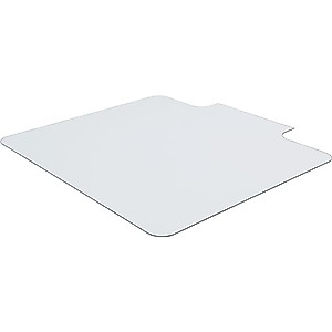 Lorell Glass Chairmat with Lip Chair Mat, Clear