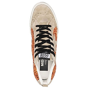 Golden Goose Mid Star Glitter Upper Suede Star Spur Wave and Heel Womens Sneakers - 37