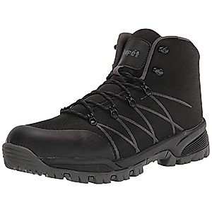 Propét Men's Traverse Waterproof Hiking Boots, Black/Grey, 11 Wide US