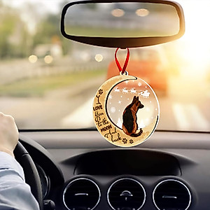 GOSBLUE German Shepherd Dog Ornaments Christmas Tree, GSD 2 Layer Wood & Acrylic Ornament, Christmas Decoration 2024 for GSD Lovers, Dog Mom, Dog Dad, Pet Lovers