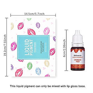 BONNIE CHOICE 12 Colors Liquid Lip Gloss Pigment Set, DIY Lipstick Liquid Pigment Set for Making Lip Gloss, DIY Lip Gloss Pigment Cosmetic Dye, Edible Coloring Pure Plant Pigment for Lip Gloss Base